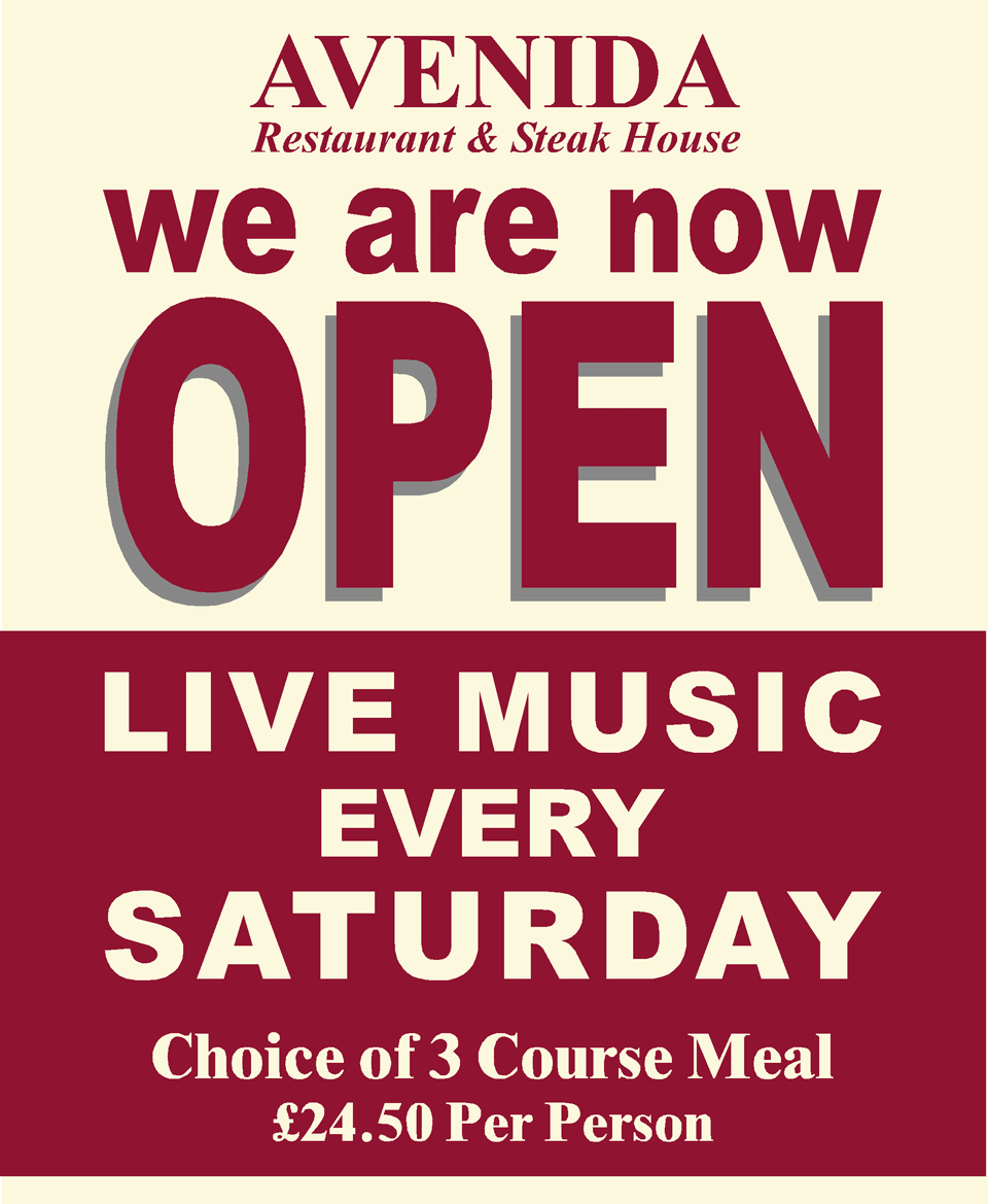 Avenida restaurant menus - Wine Dine and Dance live cabaret music